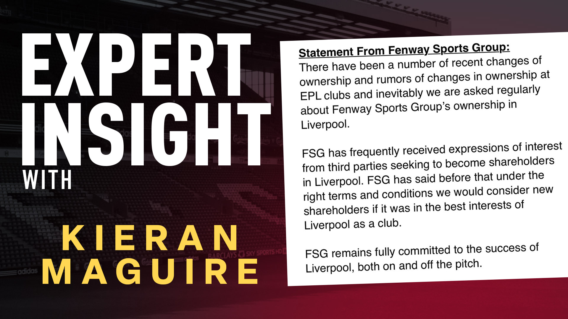 FSG To Sell Liverpool FC? | Expert Insight with Kieran Maguire - The Redmen TV